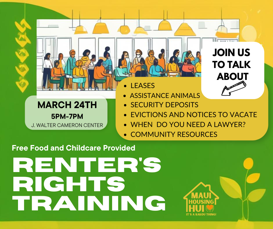 Know Your Rights: Join Us for a Free Renter’s Rights Training – Maui ...